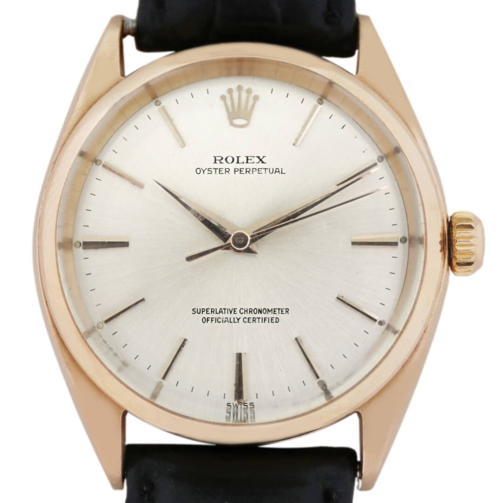 Rolex Oyster Perpetual Ref. 1005, 18k Gold Vintage Watch – Time ...